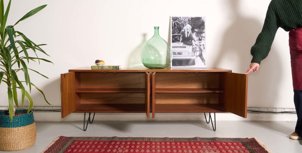 Enfilade G Plan vintage, pieds metal, 162cm - VENDUE - room 30